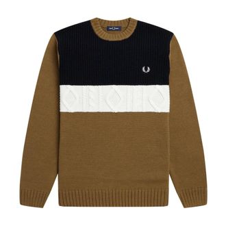Fred Perry Farbblock Hoodies f&uuml;r M&auml;nner - - Knitwear - Damen - Beige - XL
