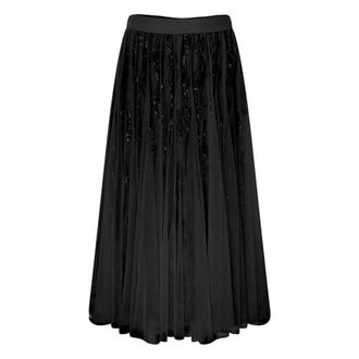 Generic DASONLUE Jupe longue en tulle pour femme - Jupe longue &agrave; paillettes - Jupe pliss&eacute;e &eacute;l&eacute;gante festive - Jupe pliss&eacute;e - Jupe d&eacute;t&eacute; - Costume de carnaval -