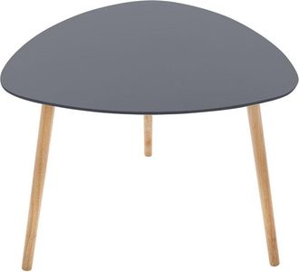 PEGANE Pegane - Table à café gris foncé en mdf et chêne - Dim : l. 60 x l. 60 x h. 45 cm