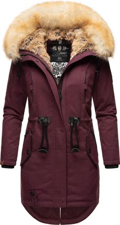 Navahoo Damen Winterjacke Bombi - Premium Kollektion mit Abnehmbarem Kunstfellkragen