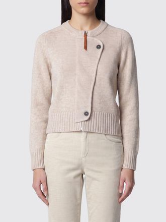 Isabel Marant Cardigan Murielle en laine beige avec bords c&ocirc;tel&eacute;s
