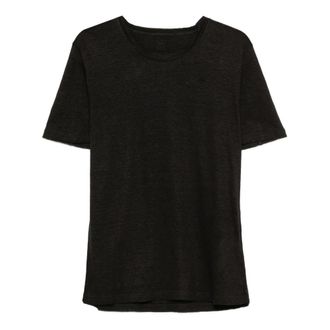 120% Lino Rundhals-T-Shirt - - Tops - Herren - Schwarzk - XL