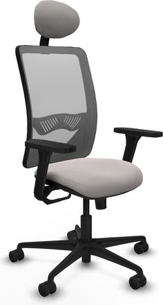 Piqueras y Crespo H&ouml;henverstellbarer Stuhl mit Rollen Zulema mit 3D-Armlehnen, h&ouml;henverstellbarer Lendenwirbelst&uuml;tze und festem Kopfteil, ausgestattet mit Sincro 3 Posi