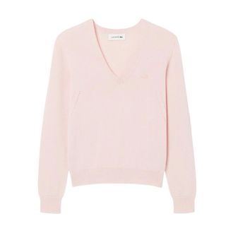 Lacoste V-neck Strickware - - Knitwear - Damen - Rosa - S