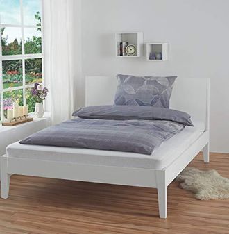 Sleepdown Bettwäsche-Set mit Kissenbezügen, geometrische Illusion, 100% Baumwolle, Bettbezug 135 x 200 cm + 1 x 80 x 80 cm, Grau