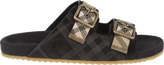 Burberry Homme, Chaussures, Noir, Taille: 40 EU Urchin Check Sandales