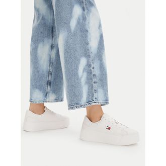 Tommy Jeans Sneakers Tommy Jeans Tjw Script Cupsole Flatform EN0EN02961 Wei&szlig;
