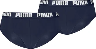 Puma Slip PUMA PUMA MEN EVERYDAY BRIEFS, Herren, Gr. M, schwarz-wei&szlig; (navy, wei&szlig;), Jersey, Obermaterial: 95% Baumwolle, 5% Elasthan, eng, Unterhosen Slip, 