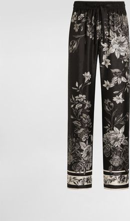 Dolce & Gabbana Flower Bouquet-print Vanity Jacquard Twill Trousers - Mann Hosen Und Shorts Multicolor 46