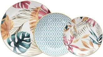 Tognana Tropical Rosè 18-teiliges Tafelservice, Porzellan, mehrfarbig