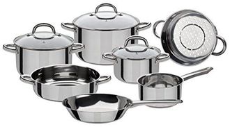 GSW 990097 Montreal Topf-Set 10-teilig, Edelstahl, Silber, 24 cm, Einheiten, 38 x 25.5 x 15.5 cm