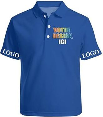 Generic Polo Homme Personnalisable Femme avec Logo Photo Texte Polos Homme Manches Courtes Personnalis&eacute; Travail Blanc Polo Tshirt Golf De Sport