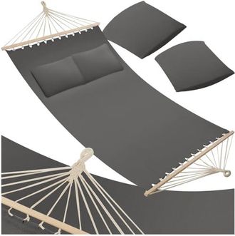 TecTake Hamac 2 Places Hamac Double Exterieur avec 2 Oreillers ext&eacute;rieur, 325x150x2,5 cm, Supporte Max. 240 kg, Couchage 230x 145 cm, pour Relaxation Terrasse