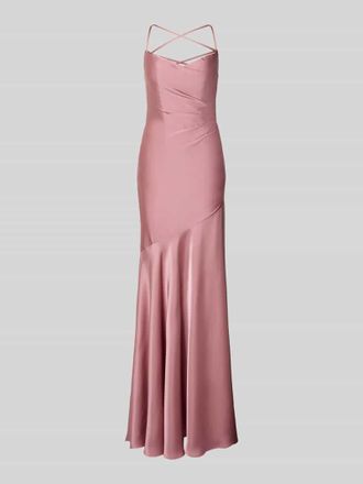 Mascara Abendkleid mit r&uuml;ckseitig &uuml;berkreuzten Spaghettitr&auml;gern