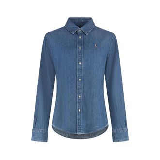 Ralph Lauren Femme, Blouses et Chemises, Bleu, Taille: 34 FR Chemise en jean coupe ajust&eacute;e