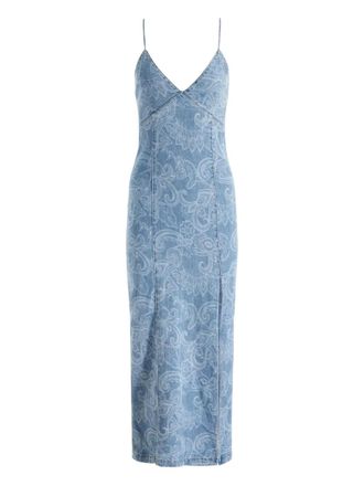 Alice & Olivia robe-nuisette Julietta à motif cachemire - Bleu