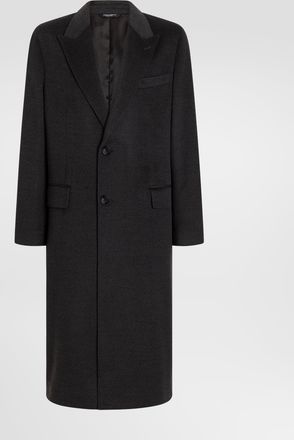 Dolce & Gabbana Mantel Aus Wolle Mit Einreihiger Knopfleiste - Mann M&auml;ntel Und Jacken Grau 48