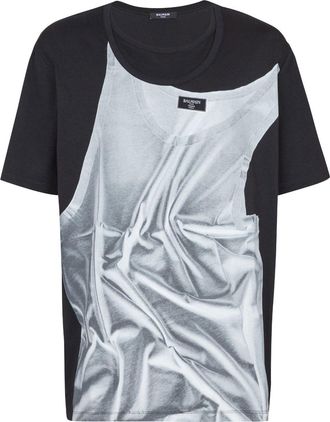 Balmain t-shirt à imprimé graphique - Noir