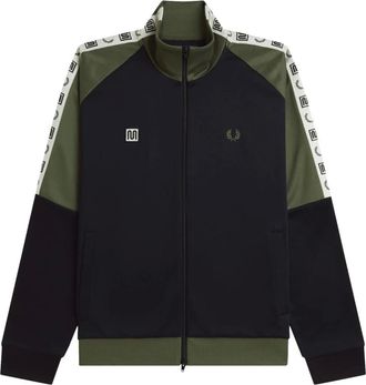 Fred Perry Homme, Sweatshirts et sweats &agrave; capuche, Multicolore, Taille: XS Taped Raglan Track Jacket