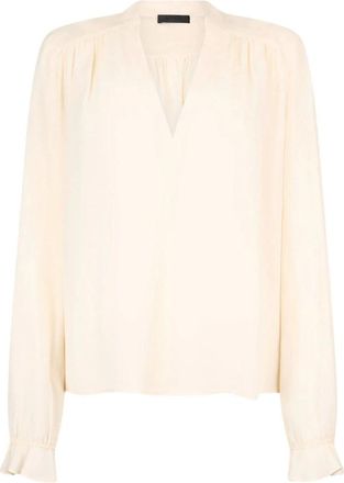Liu Jo Femme, Blouses et Chemises, Beige, Taille: 38 FR Blouse Georgette