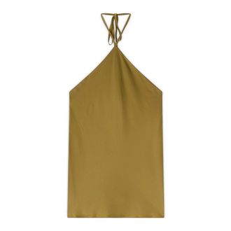 Motivi Satin-Top mit Neckholder-Ausschnitt - - Tops - Damen - Gr&uuml;n - 2XS