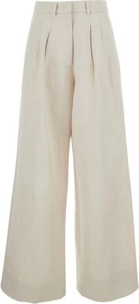 Pantaloni Torino Femme, Pantalons, Beige, Taille: 38 FR Pantalon Large Pliss&eacute;