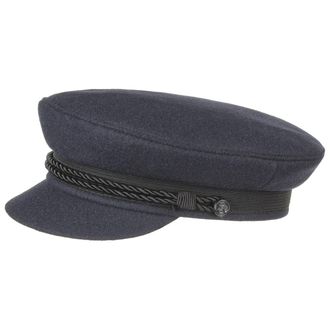Fiebig Original Elbsegler M&uuml;tze | Klassische gef&uuml;tterte Kapit&auml;nsm&uuml;tze mit Kordel, Visor und Ankerkn&ouml;pfen (62-XXL, blau)