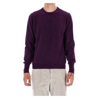 Drumohr Kaschmir Rundhals Pullover Lila - - Knitwear - Herren - Lila - M