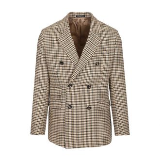 Emporio Armani Zweireihiger Blazer aus Schurwolle - - Jackets - Herren - Mehrfarbig - L