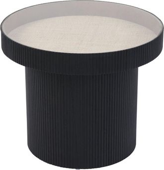 SVITA MIGUEL table dappoint avec table basse en verre table basse petite ronde noir