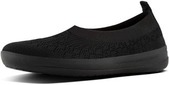 FitFlop FitFlop Damen Uberknit Ballerina With Bow Geschlossene Ballerinas, Schwarz, 36 EU