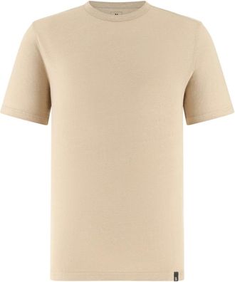 Boggi Milano Homme, Tops, Beige, Taille: 2XL T-Shirt en Jersey de Lin Stretch
