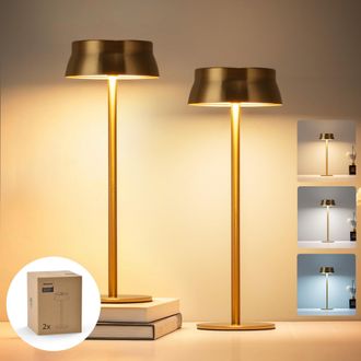 Philips Tischlampe Kabellose 2 St&uuml;ck, Portable LED Akku Tischleuchte mit 2 stufig h&ouml;henverstellbar, Touch Stufenlos Dimmbar Nachtlicht, Wasserdicht f&uuml;r Schlaf