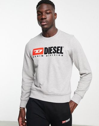 Diesel Ginn Div - Sweat &agrave; grand logo - Gris
