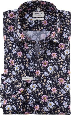 Olymp Level Five, Body Fit, Hemd mit floralem Muster und extralangem Arm in