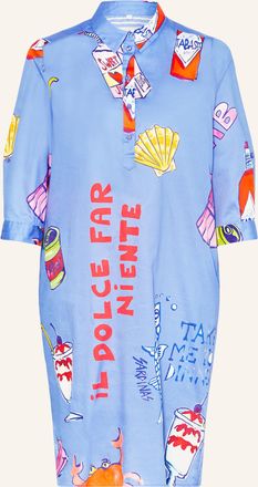 Milano Milano Italy Hemdblusenkleid Mit 3/4-Arm blau