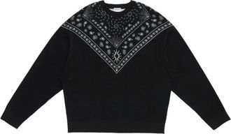 Marcelo Burlon Homme, Sweatshirts et sweats &agrave; capuche, Noir, Taille: L Pull ras du cou &agrave; imprim&eacute; bandana