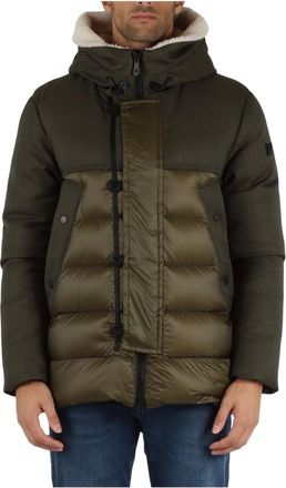 Peuterey Homme, Vestes, Vert, Taille: XL Veste &agrave; capuche en duvet Ecofur