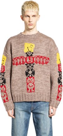 KAPITAL Hans Knit Peckish Totem Pole Cowichan Sweater