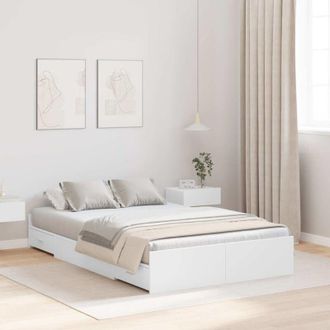 vidaXL Cadre de lit avec rangement avec tête de lit Blanc 120 x 190 cm Vidaxl
