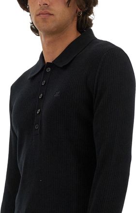 Courr&egrave;ges Logo-Embroidered Slim Fit Polo - Black