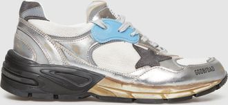 Golden Goose Baskets Homme Running Dad Silver Grey White