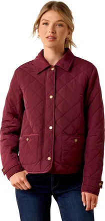 Ariat Womens Woodgate Quilted Jacket Long Sleeve in Windsor Wine, Size X-Large, by Ariat
