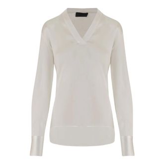 F.it Femme, Blouses et Chemises, Blanc, Taille: 46 FR Chemise en soie stretch