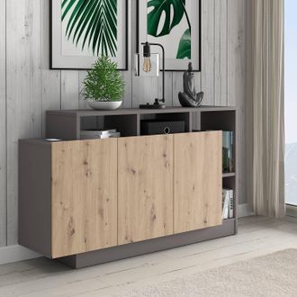 Loftscape home24 Sideboard Aneraa 154 cm 155 x 92 x 42cm Braun/Grau