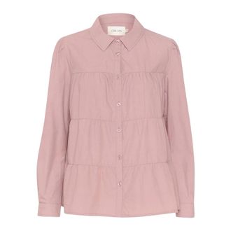 Cream Elderberry Ruffle Shirt - - Blouses & Shirts - Damen - Rosa - XS
