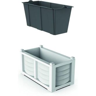 Bama Kit avec jardini&egrave;re + bac interne de 63L Arredo - Blanc - l 80 x h 42 cm - Livraison gratuite