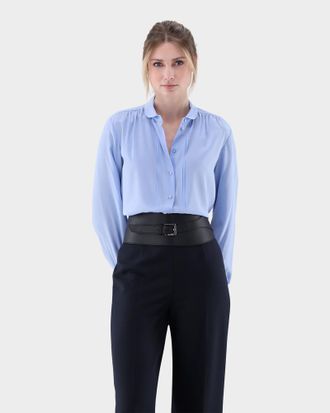 van Laack Bluse aus Seide mit Raffungen