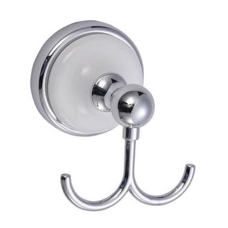 MSV 141353 Kleiderhaken, Zink, Keramik, Silber, 8x8x9 cm