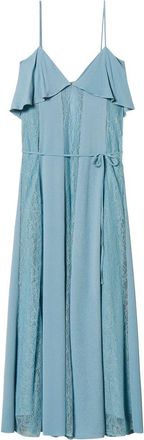 Twin-Set Spitzenkleid mit Rüschen - Blau